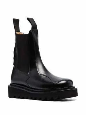 Toga Ridged Sole Chelsea Boots - Black