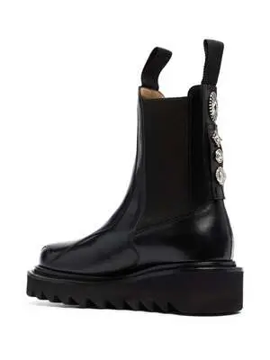 Toga Ridged Sole Chelsea Boots - Black