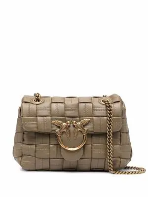 Pinko Mini Love Puff Weave Shoulder Bag