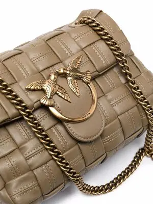 Pinko Mini Love Puff Weave Shoulder Bag