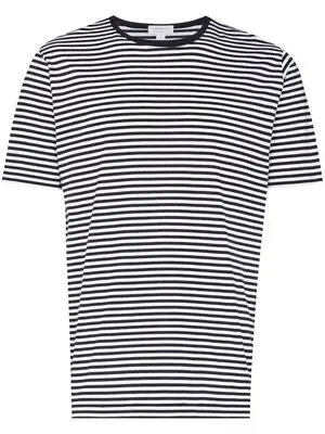 Sunspel Striped Cotton T-shirt - White