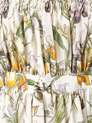 Alexander McQueen Floral Print Strapless Bandeau Top