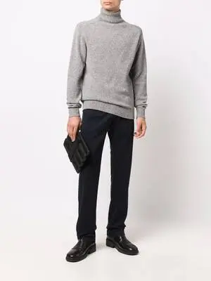 Massimo Alba Mid-rise Straight-leg Trousers - Blue
