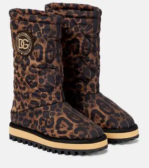 Dolce & Gabbana Quilted Leopard-print Boots