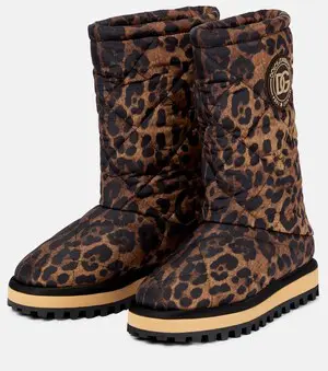 Dolce & Gabbana Quilted Leopard-print Boots