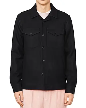 Officine Générale Jonas Wool Regular Fit Button Down Overshirt