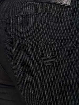Emporio Armani Logo-plaque Slim-fit Trousers - Black