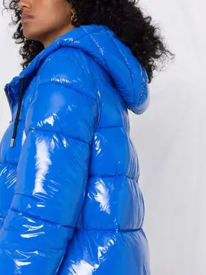 Pinko High-neck Hooded Jacket - Blue