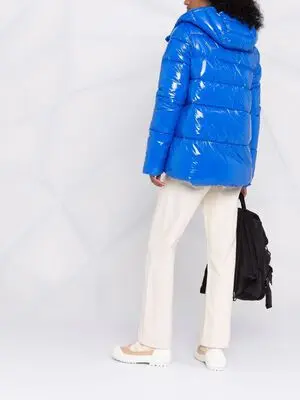 Pinko High-neck Hooded Jacket - Blue