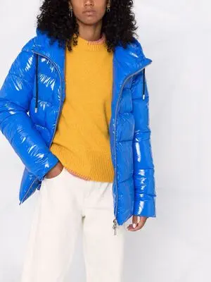 Pinko High-neck Hooded Jacket - Blue