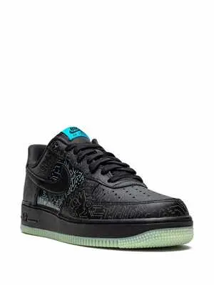 Nike Air Force 1 Low Computer Chip Sneakers - Black
