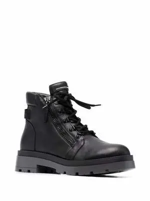 GIUSEPPE ZANOTTI Logo-patch Lace-up Boots