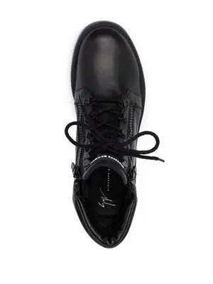 GIUSEPPE ZANOTTI Logo-patch Lace-up Boots