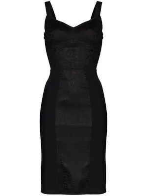 Dolce & Gabbana Floral Jacquard Midi Dress - Black