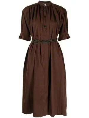 JIL SANDER Band-collar Pleated Dress