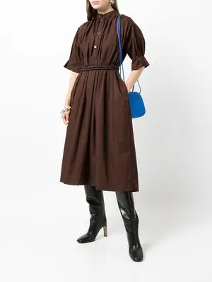JIL SANDER Band-collar Pleated Dress