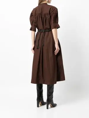 JIL SANDER Band-collar Pleated Dress