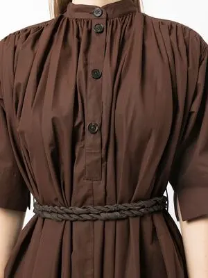 JIL SANDER Band-collar Pleated Dress