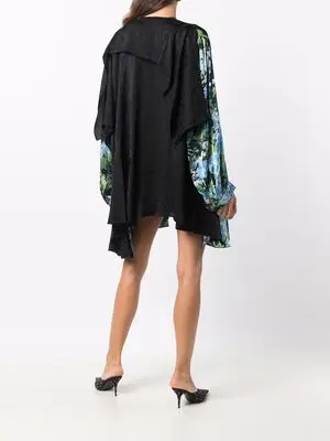 Balenciaga Floral Print Wrap Dress