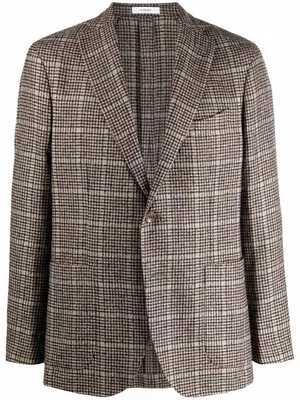 Boglioli Single Breasted Checked Blazer - Brown