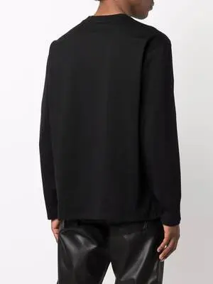 MSGM Logo-print Longsleeved T-shirt - Black