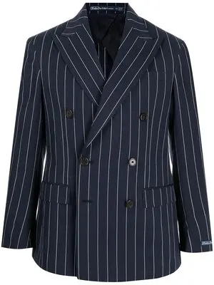 Polo Ralph Lauren Pinstriped Double-breasted Blazer - Blue