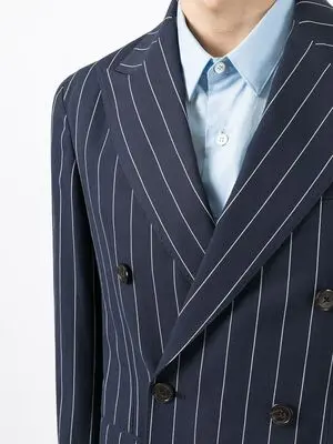 Polo Ralph Lauren Pinstriped Double-breasted Blazer - Blue