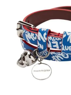 Alexander McQueen Graffiti Leather Wrap Bracelet