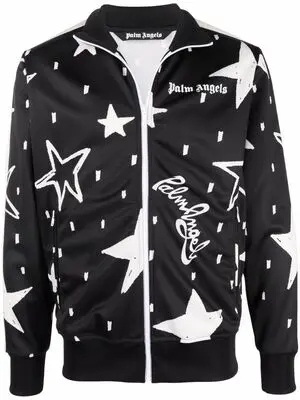 Palm Angels Night Sky Logo Track Jacket - Black