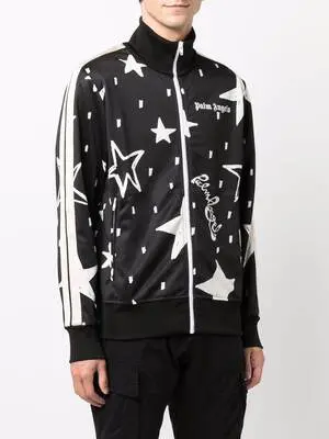 Palm Angels Night Sky Logo Track Jacket - Black