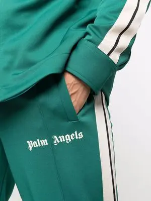 Palm Angels Logo-print Track Pants - Green