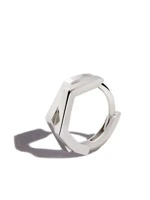 REPOSSI 18kt White Gold Antifer Two-row Single Hoop Earring