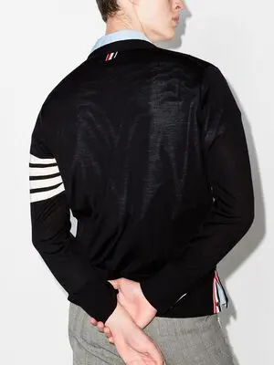 Thom Browne Classic V-neck Cardigan With Signature Striping