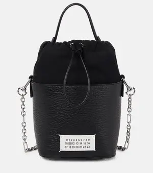 MAISON MARGIELA 5ac Leather Bucket Bag - Black