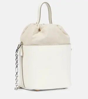 MAISON MARGIELA 5ac Leather Bucket Bag - White