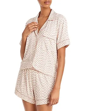 Eberjey Gisele Relaxed Shorts Set Hazelnut Print