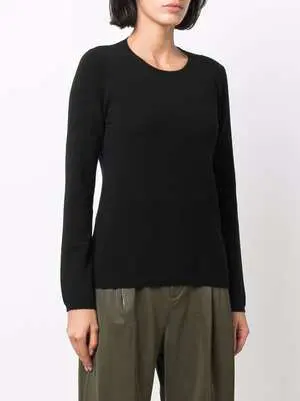 Malo Cashmere Long-sleeved Jumper - Black