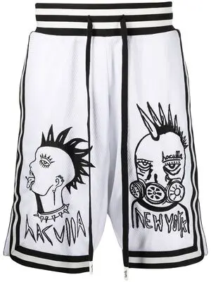 HACULLA. Face Off Print Basketball Shorts - White