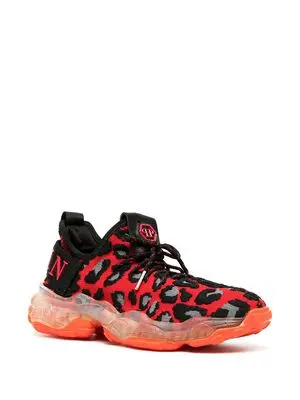 Philipp Plein Animal Print Knit Sneakers