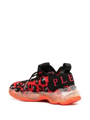 Philipp Plein Animal Print Knit Sneakers