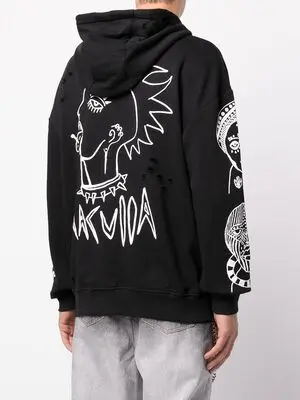 HACULLA. Graphic-print Distressed Hoodie