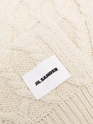 JIL SANDER Cable-knit Wool Scarf