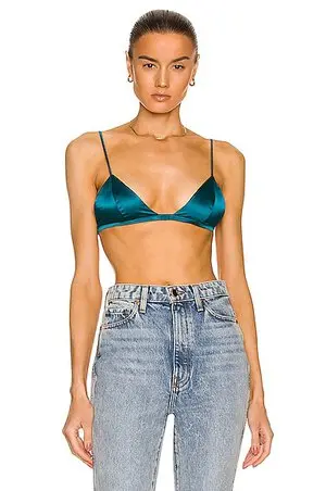 FLEUR DU MAL Fleur Du Mal Luxe Bra In Black Aquamarine