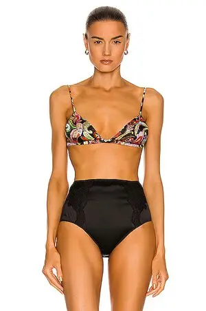 FLEUR DU MAL Fleur Du Mal Luxe Bra In Black Paisley