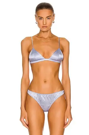 FLEUR DU MAL Fleur Du Mal Luxe Bra In Black Pastel Sky
