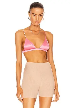 FLEUR DU MAL Fleur Du Mal Luxe Bra In Black Pink Lemonade