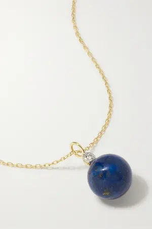 Mateo 14-karat Lapis Lazuli And Diamond Necklace - Blue