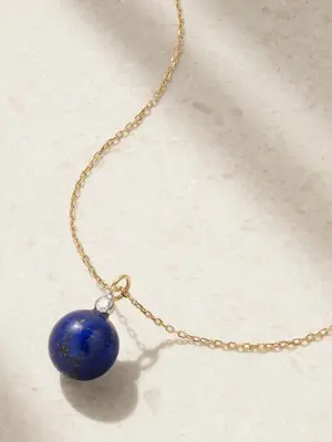 Mateo 14-karat Lapis Lazuli And Diamond Necklace - Blue