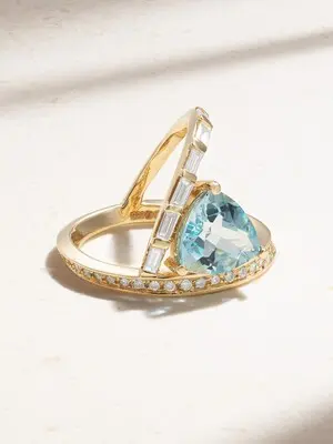 Mateo 14-karat Topaz And Diamond Ring - Gold