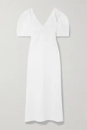 Mara Hoffman Gracen Stretch Organic Cotton-seersucker Midi Dress